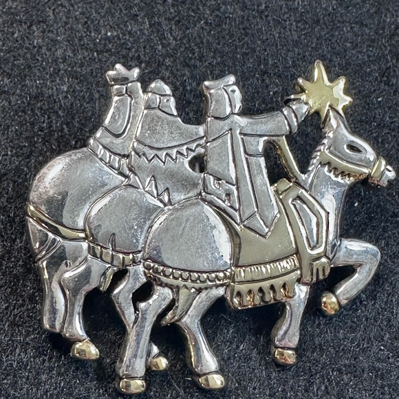 Accents | Vintage Silver And Gold Three Wise Men Broochpendant Signed ...